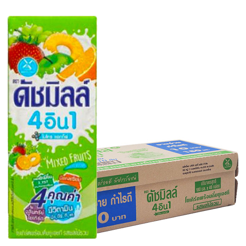 DUTCH MILL Yogurt UHT Mixed Fruit Flavor 180 ml. 48 boxes (DUTCH ...