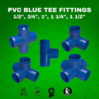 PVC Blue Tee Fittings – Cross Tee, 3-Way, 4-Way & 5-Way, Tee, (½”, ¾ ...