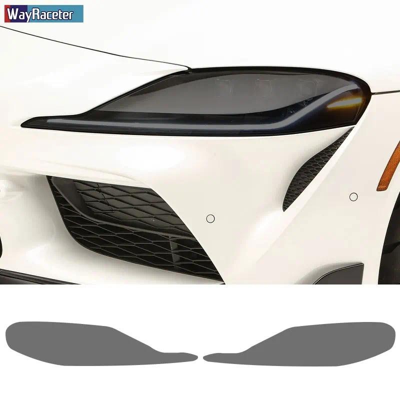 2 Pcs Car Headlight Protective Film Front Light Transparent Smoked ...