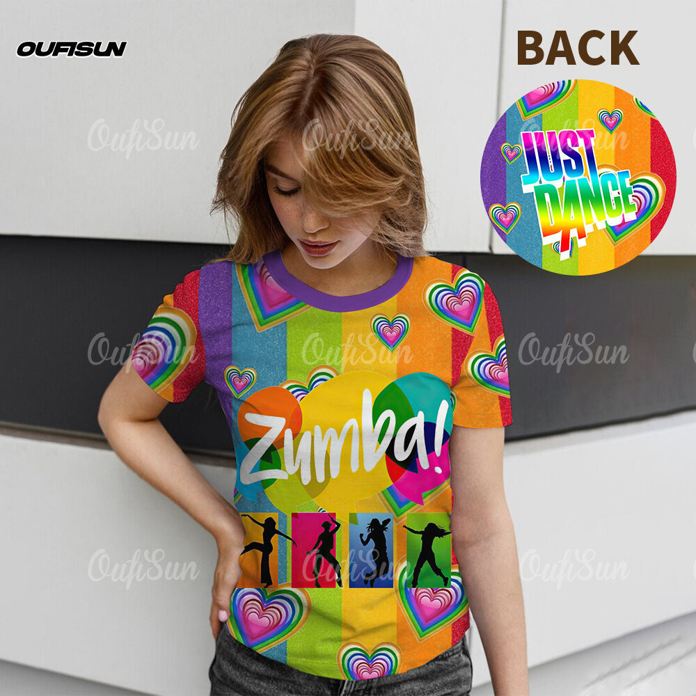 Zumba Women's Tshirt Rainbow T-shirt Zumba Dance Print Women's Fashion ...