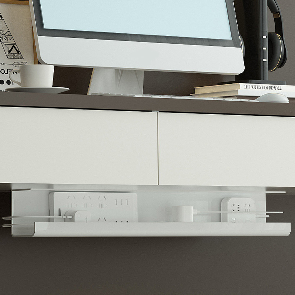 Under Desk Cable Management Tray Self Adhesive Cable Storage Rack Flame ...