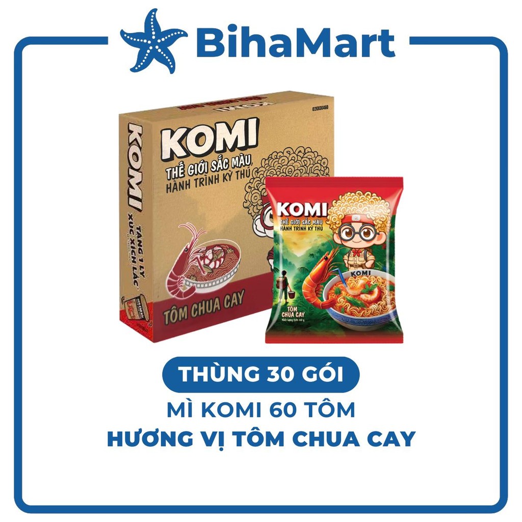 [30 PACK BOX]- MASAN - Komi Noodles with Spicy and Sour Shrimp Flavor ...