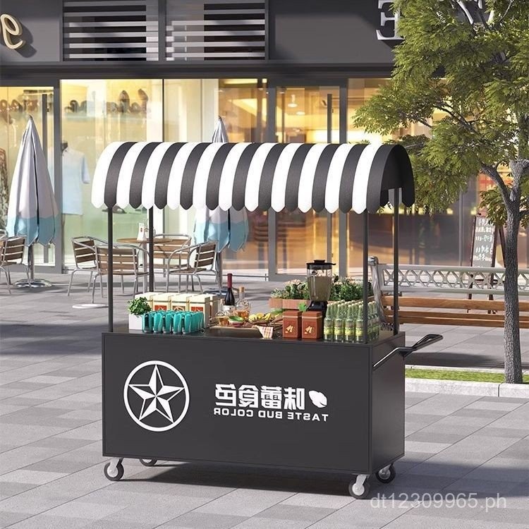 Snack Cart Food Cart Small Cart Stall Commercial Cooked Food Sales Cart ...