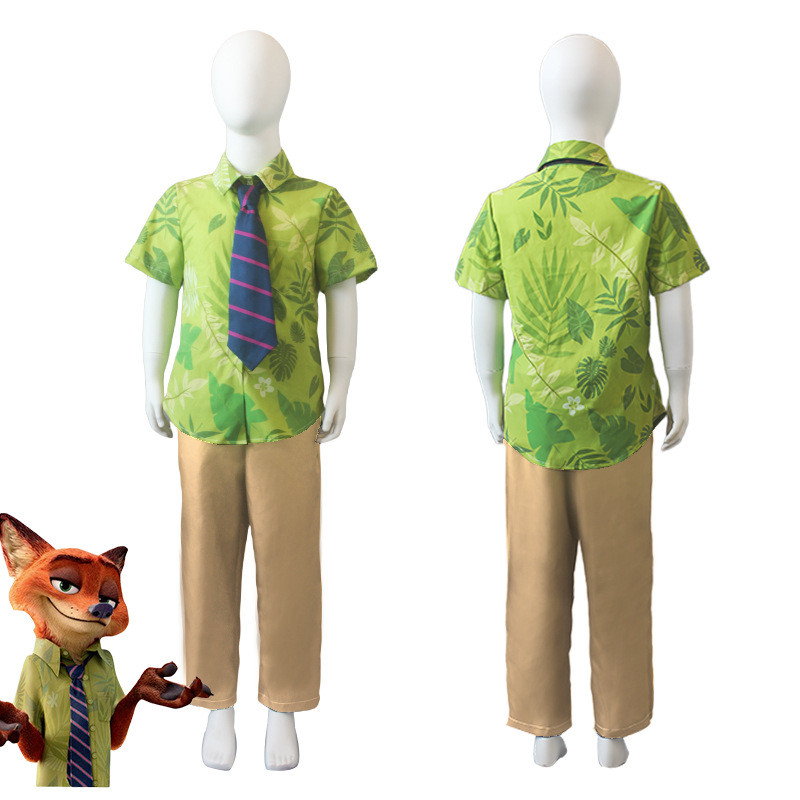 Zootopia Fox Nick Cospaly Costume Set for Halloween Party Stage Kids ...