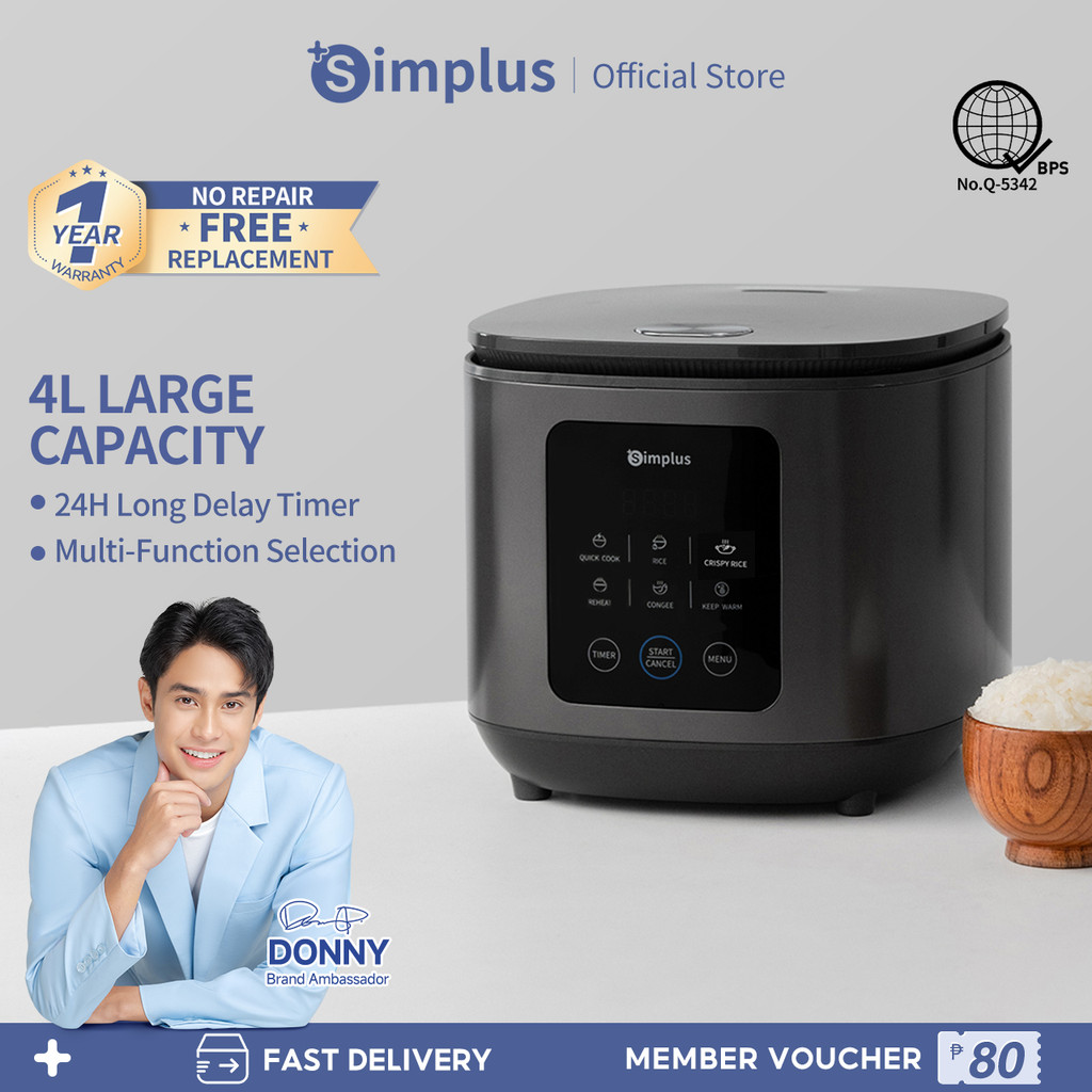 Simplus Rice Cooker Non-stick Touch-control 24-hour Delay Timer 6 ...