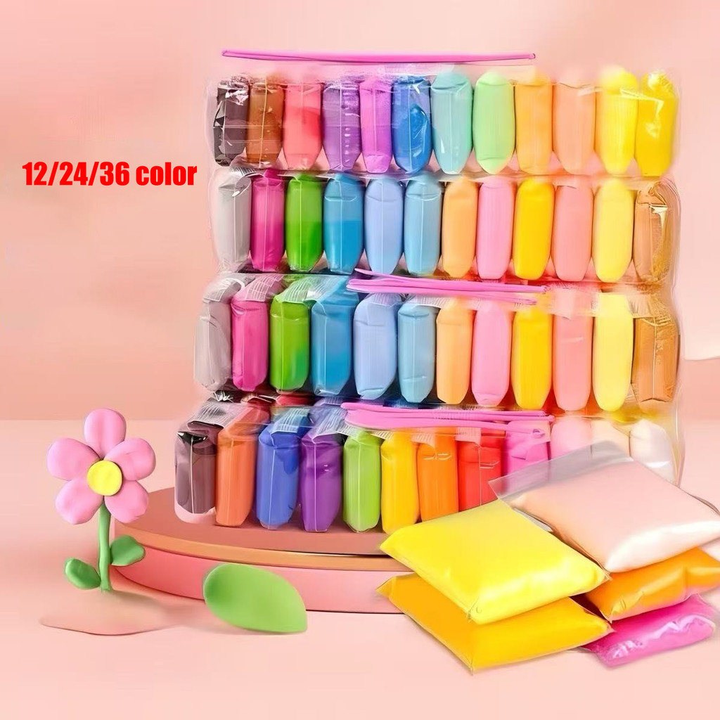 12/24/36 Color Air Dry Clay With Tools Kids Toys DIY Lightweight Clay ...