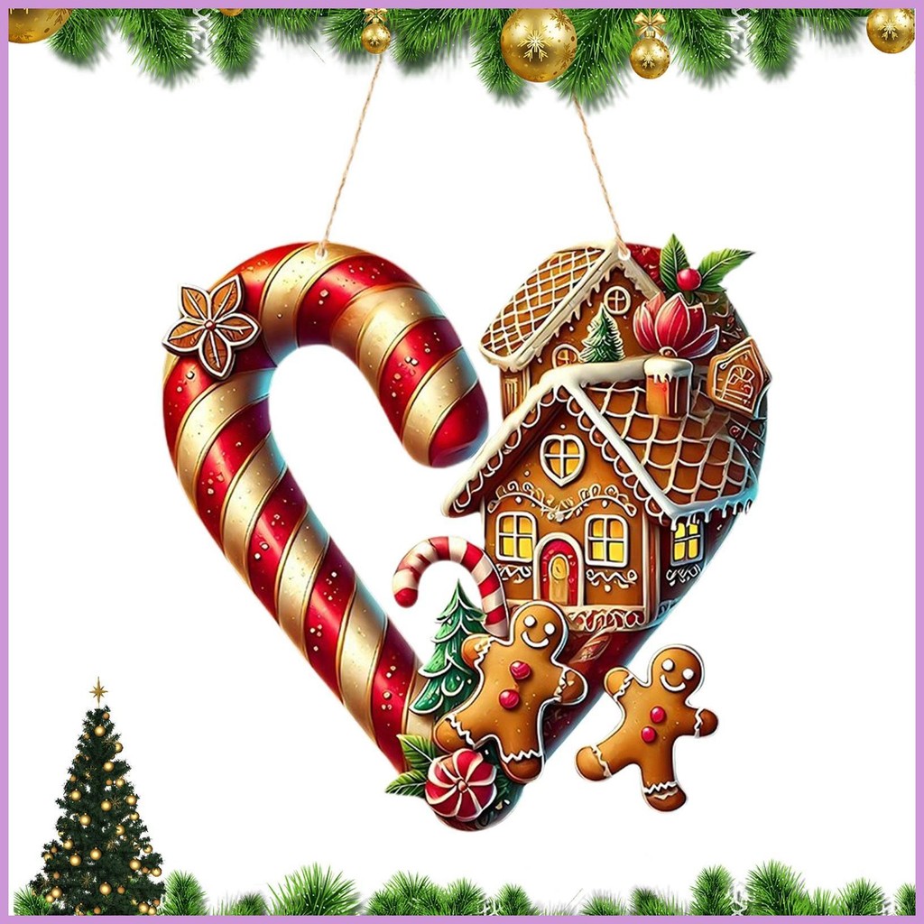 Gingerbread Man Decorations Holiday Decor Heart-Shaped Gingerbread ...
