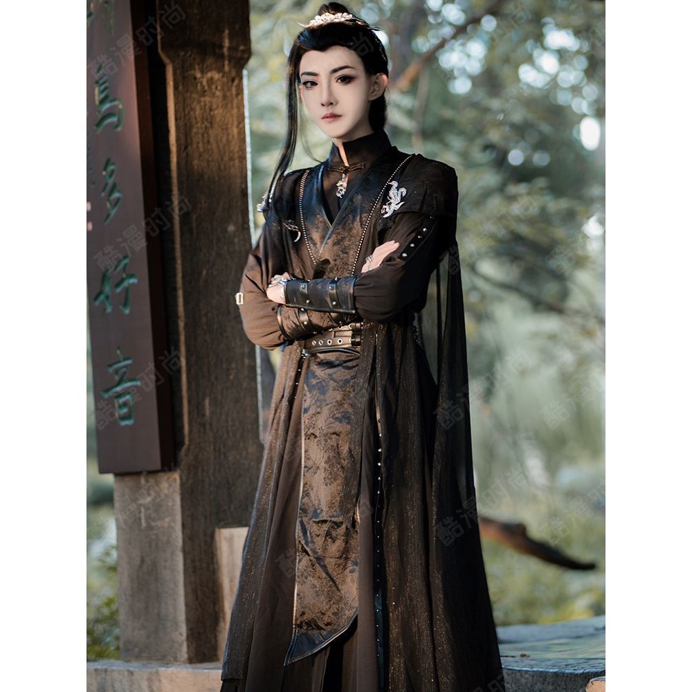 Ink Burn cos Clothing Ancient Costume Black Strong Costume Black Water ...