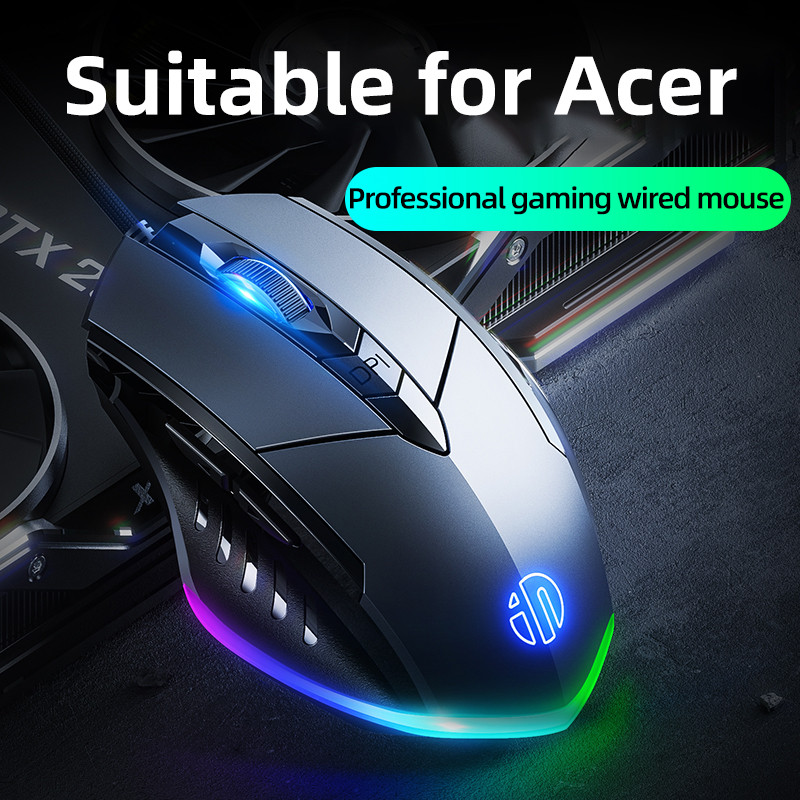 For Acer Laptop Wired gaming 1200dpi optical silent mouse ergonomic ...