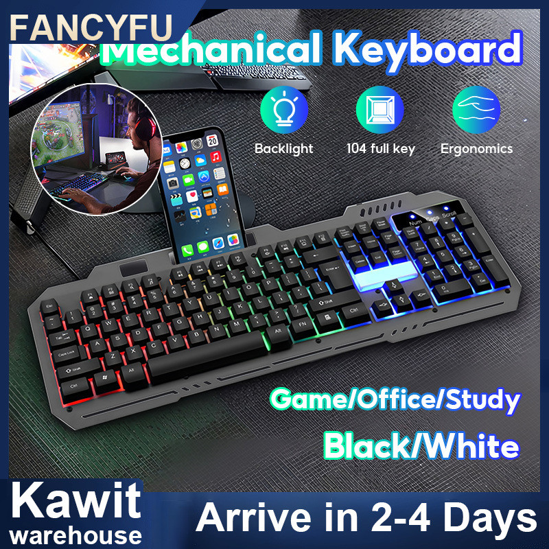RGB Gaming Keyboard 104 Keys Wired Mechanical Keyboard Backlight ...
