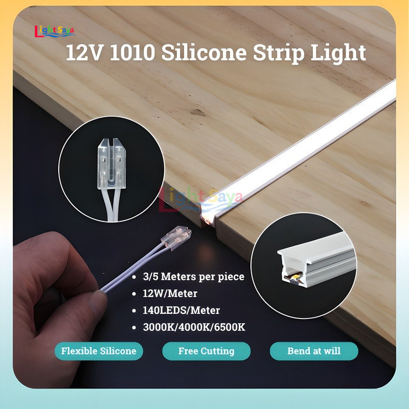 3M 5M 12V 140LEDS Flexible silicone LED Light Strip Wardrobe Cabinet ...