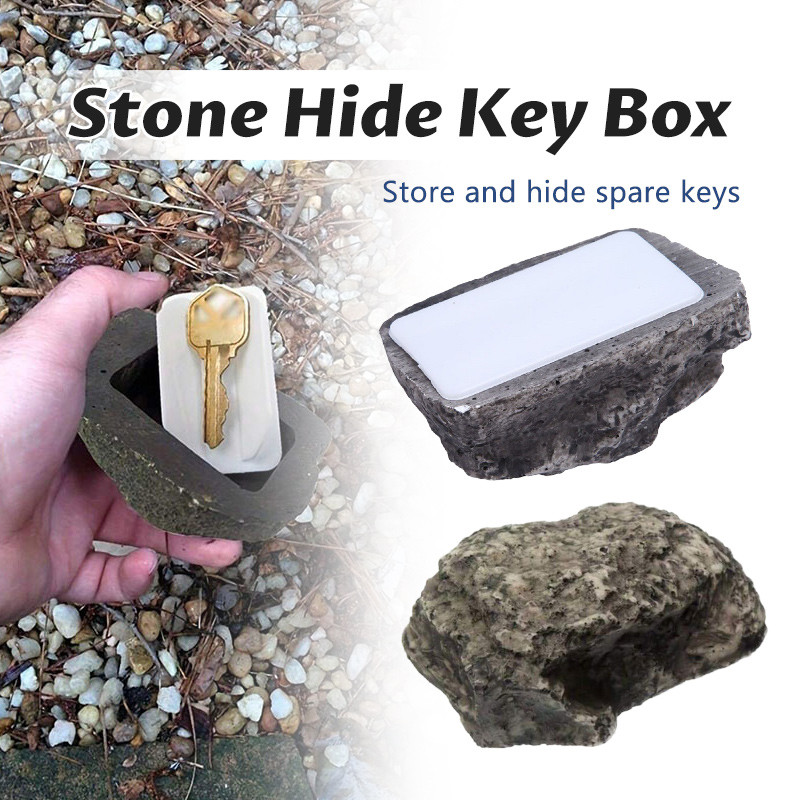1 PC Creative Home Garden Security Muddy Rock Stone Hide Key Safe ...