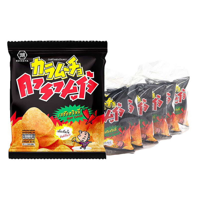 Karamujo KARAMUCHO Potato Chip Hot Chili Flat Cut 18 g x 6) | Shopee ...