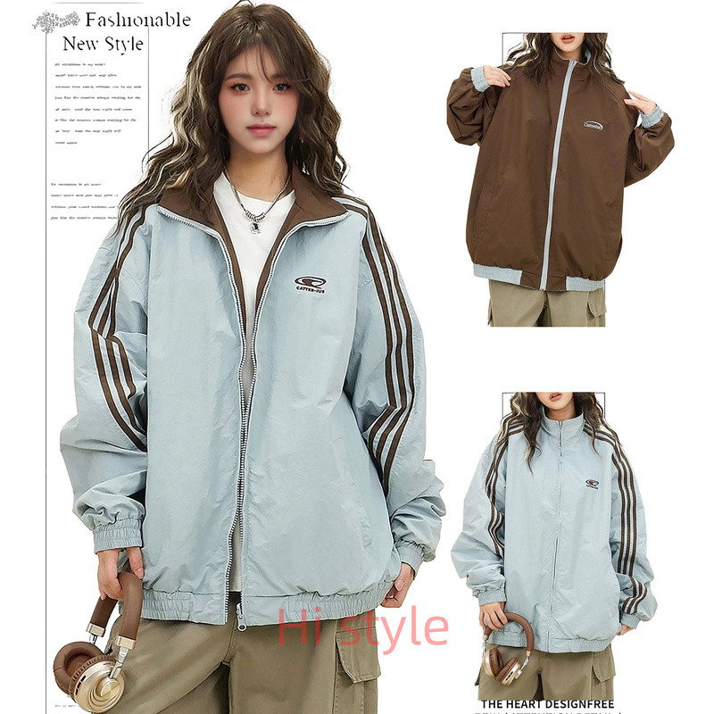 Double-Sided Jacket Men Women American Retro Sports Baseball Uniform ...