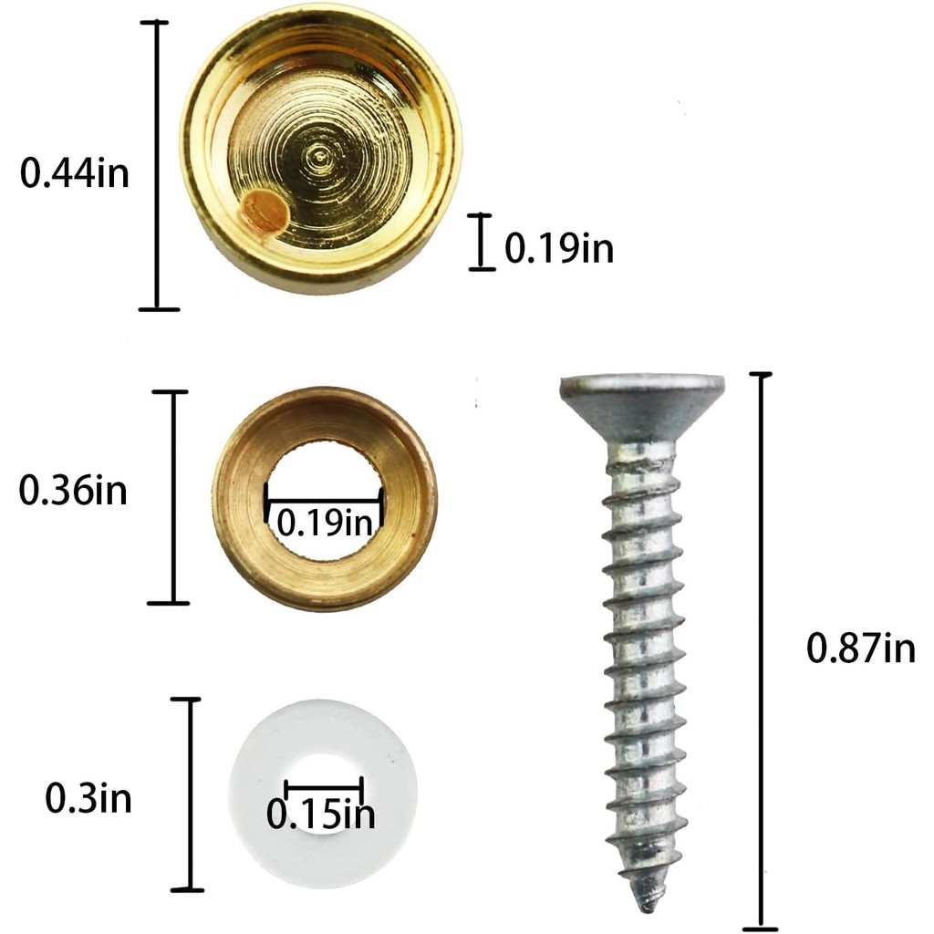 10PCS 9.2mm Inner Diameter Metal Decorative Cap Nails Mirror Screw Sign ...
