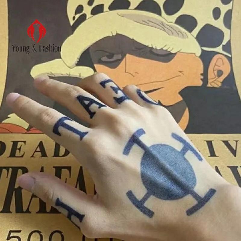 // Y&F // Anime ONE PIECE Luffy Lasting Finger Tattoo Stickers Adult ...