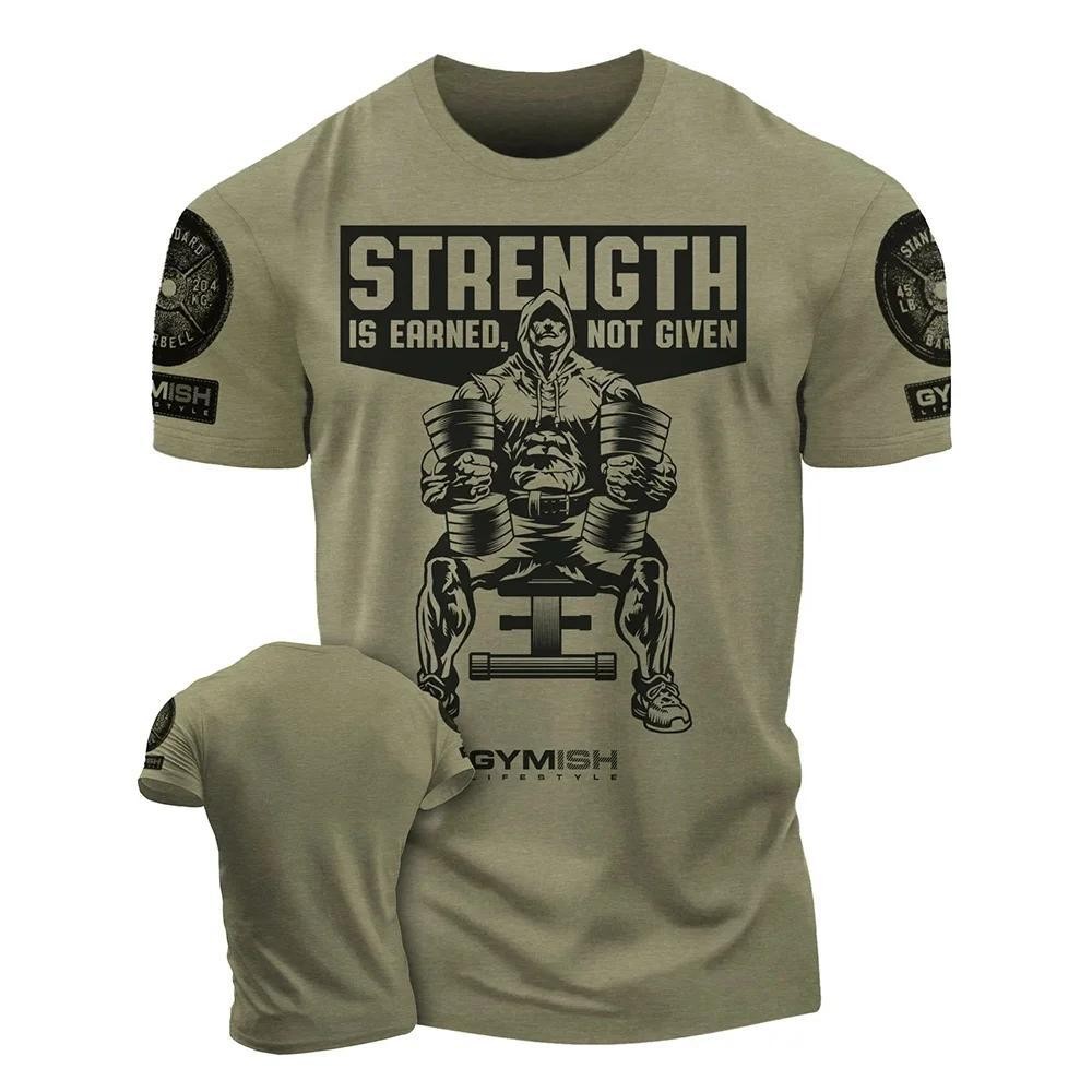 Summer Men's T-shirt Strength Training 3D Printed Top Sports Running ...