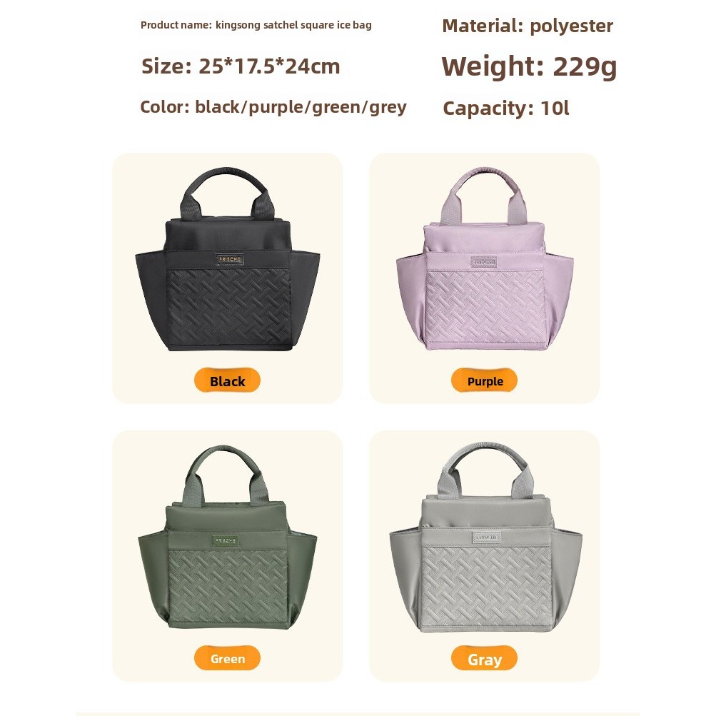 Large Thermal Lunch Bag Insulated Picnic Bag Waterproof Oxford Cloth ...