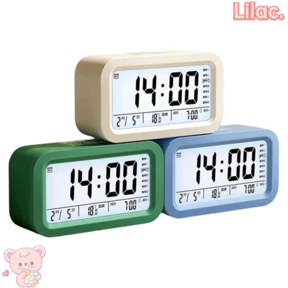 LILAC Digital Alarm Clock, LCD Display Temperature Display LED Digital ...