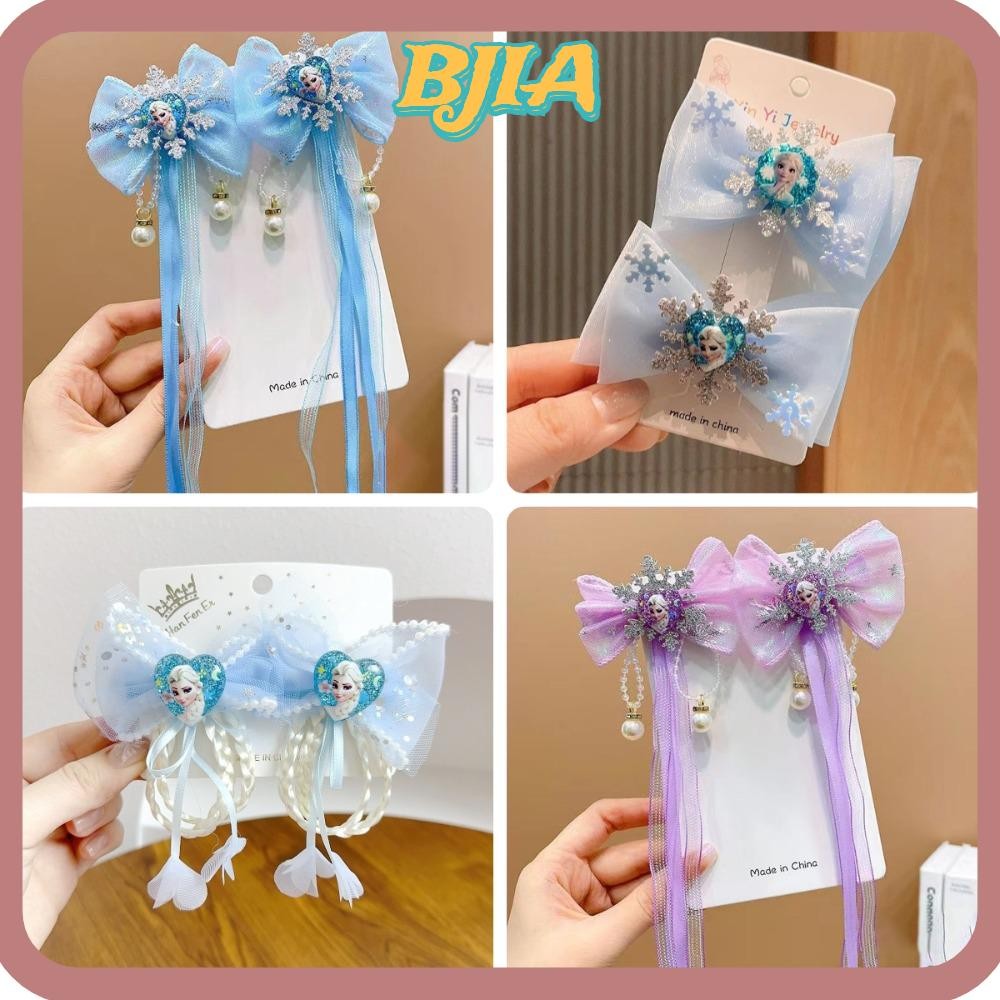 BJA Princess Elsa Hair Clip, Sparkling Cartoon Snowflake Bow Hairpin ...