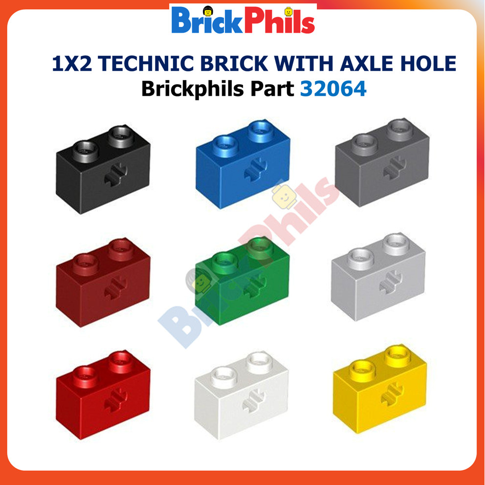 Brickphils Part 32064 - 1x2 Technic Brick with Axle Hole | Shopee ...