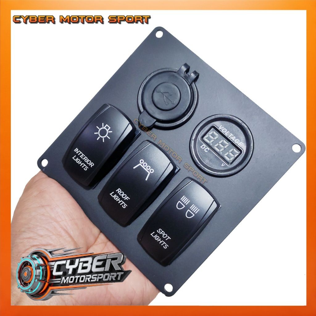 Car dashboard panel instrument 3 switch volt meter dc socket 12 volt 24 ...