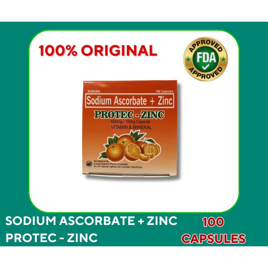 Sodium Ascorbate Zinc Protec Zinc 500mg/10mg Capsule vitamin and ...