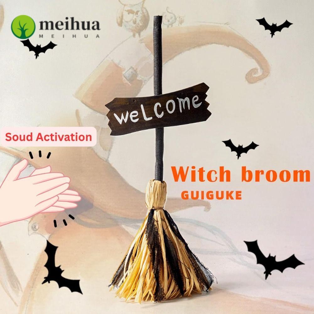 MEIHUA Halloween Witch Broom, Electric Haunted House Props Dancing ...