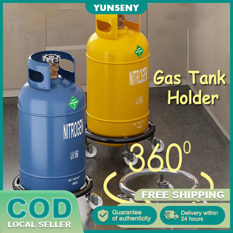 HomeSari Gas Tank Holder with wheels Landege Gasul Stand Moveable ...