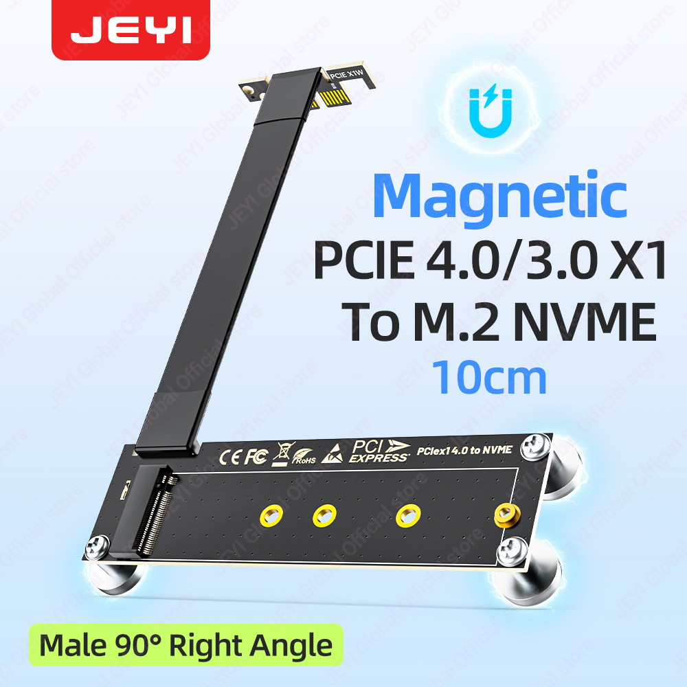 JEYI Magnetic PCIe 4.0/3.0 X1 to M.2 NVME Adapter (16Gbps) with 90 ...