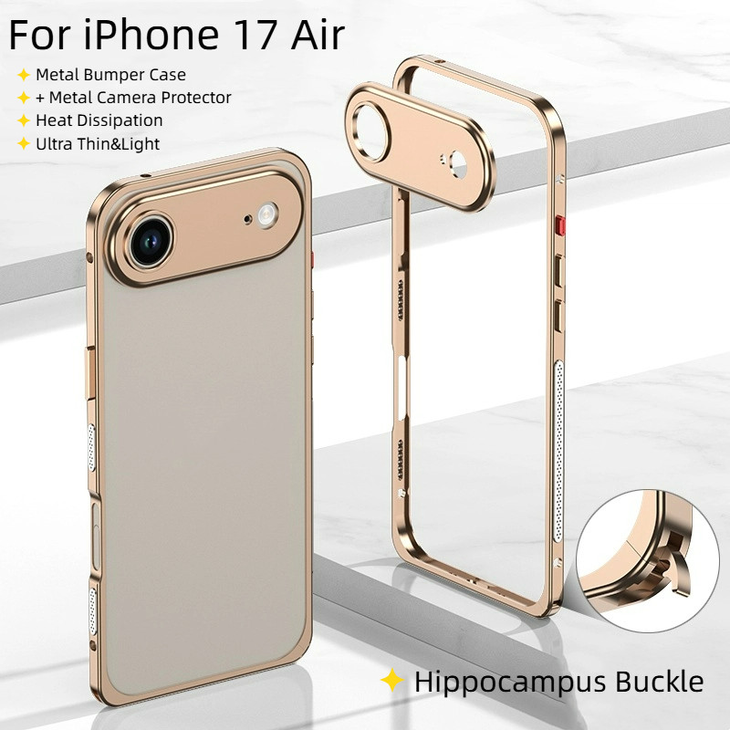 Ultra Thin Light Hippocampus Buckle Metal Bumper Frame Phone Case For ...