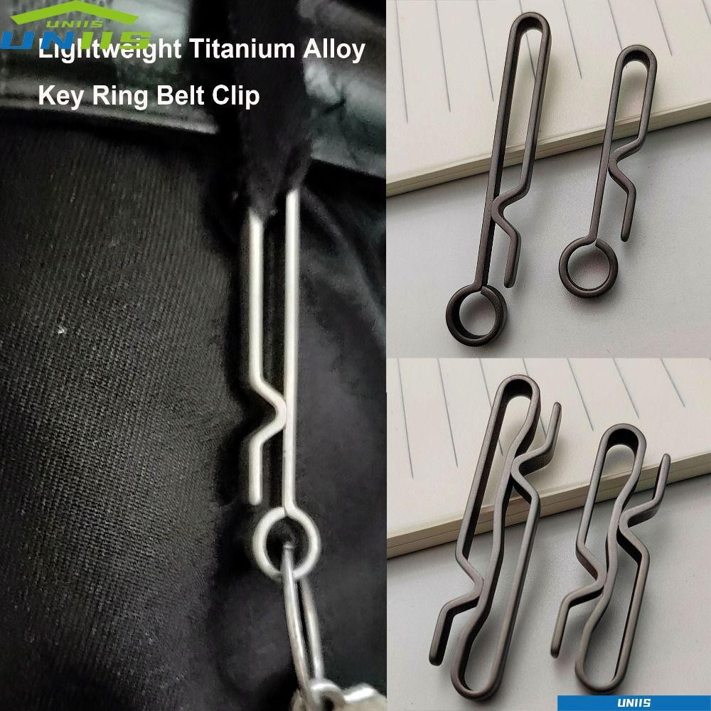 UNIIS Outdoor Belt Clip Keychain, Grey Multifunction Titanium Alloy Key ...