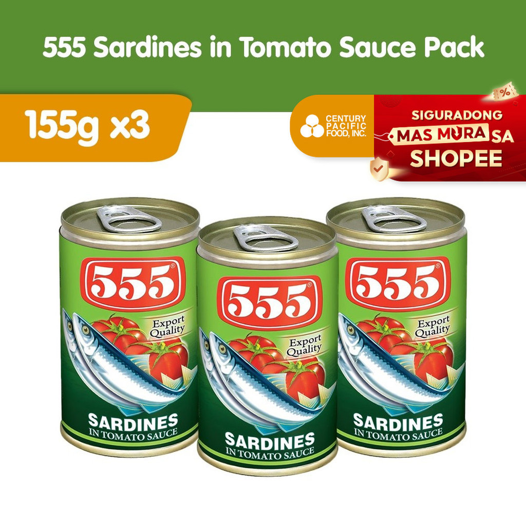 555 Sardines in Tomato Sauce 155g (Pack of 3) - Rich in Calcium ...