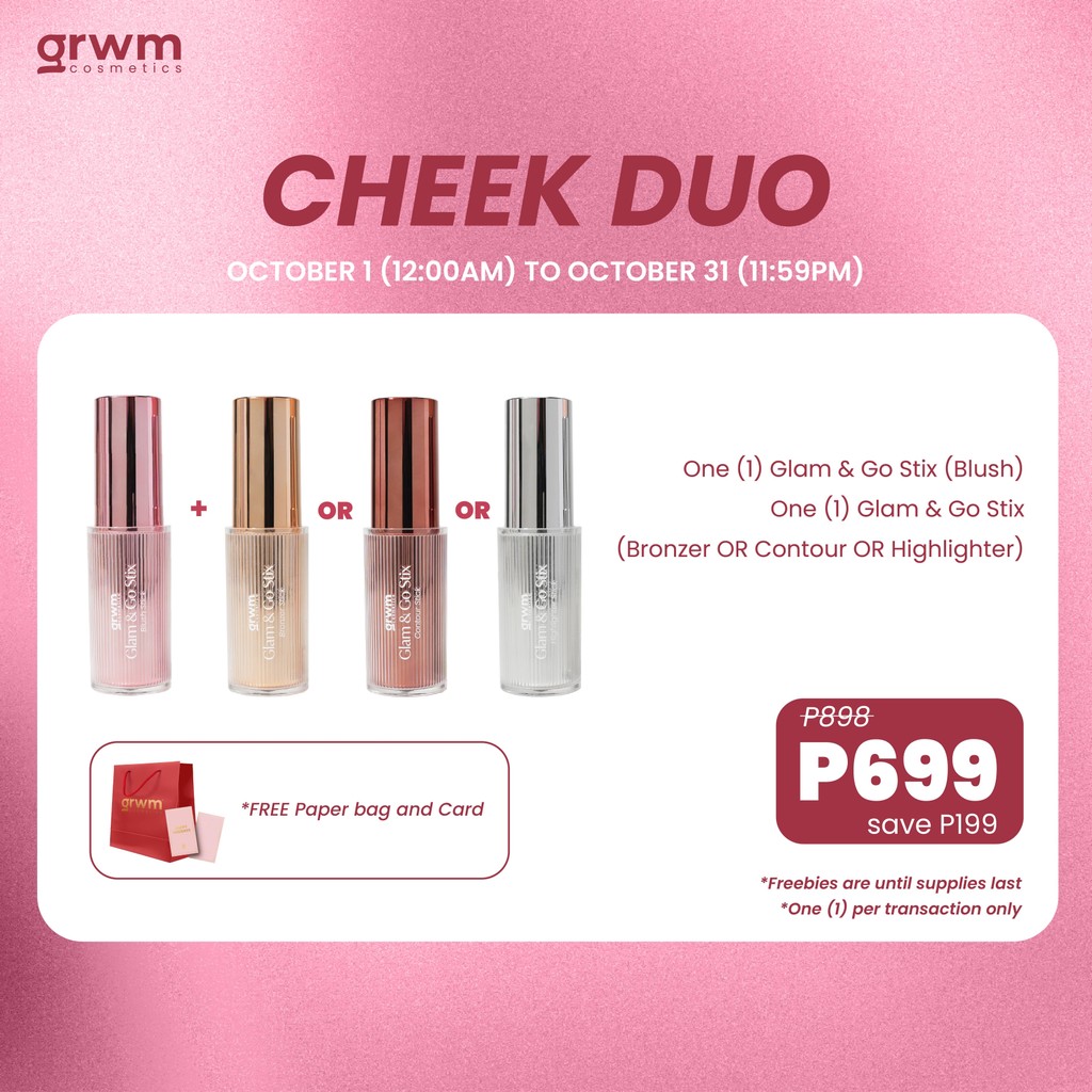 [Bundle] GRWM Cosmetics Cheek Duo - Glam & Go Stix | Shopee Philippines