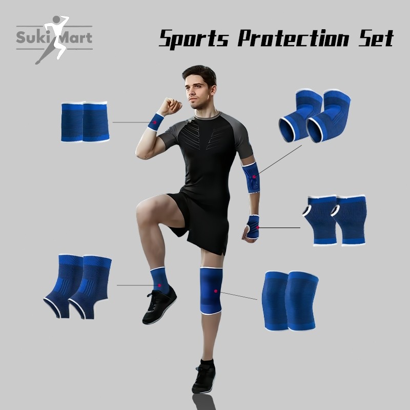 Suki Mart Sports Protection Set Includes Palms, Knees, Elbows, Wrists ...