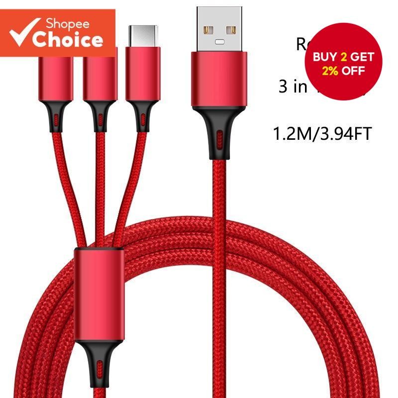 3-in-1 charging cable, USB data cable, 2A USB multi cable, 3-in-1 ...