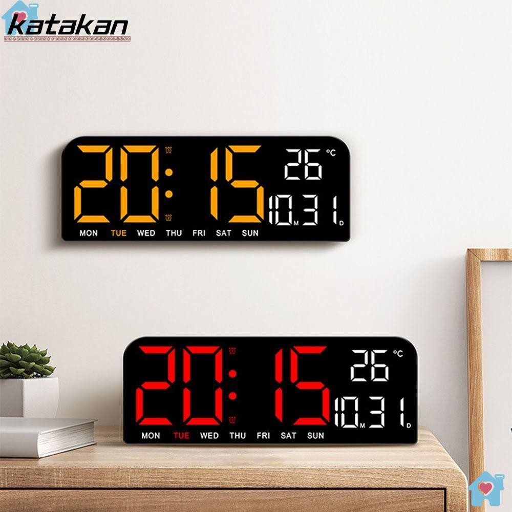 KATAKAN Electronic Wall Clock, Wall-mounted Multi-functional Digital ...