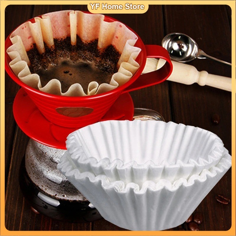 50PCS Coffee Filters Paper Drip Type Filter Paper Coffee Maker Filter ...