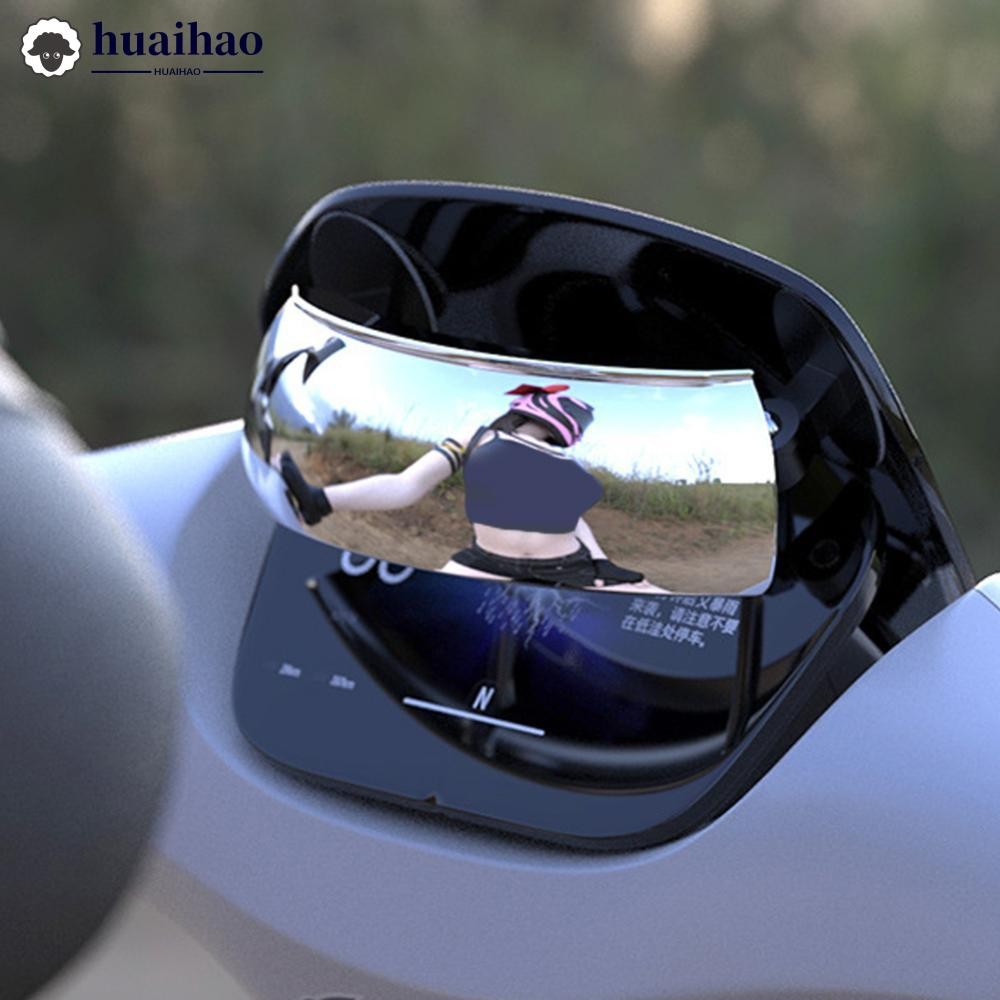 HUAIHAO Motorcycle Windshield 180 Wide Angle Rearview Mirror Panoramic ...