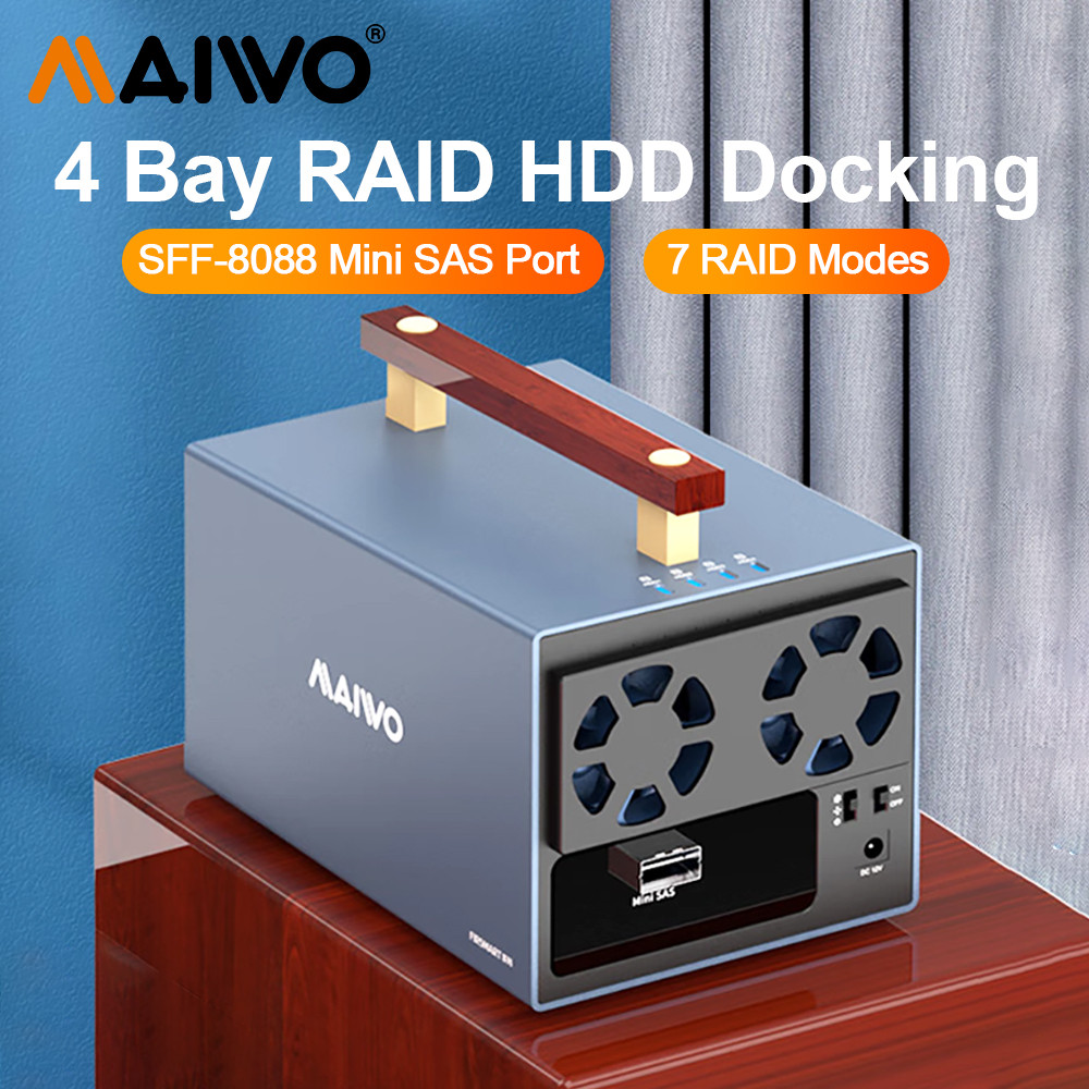 MAIWO 4 Bay Mini SAS to SFF-8088 External Docking Station with Raid 3.5 ...