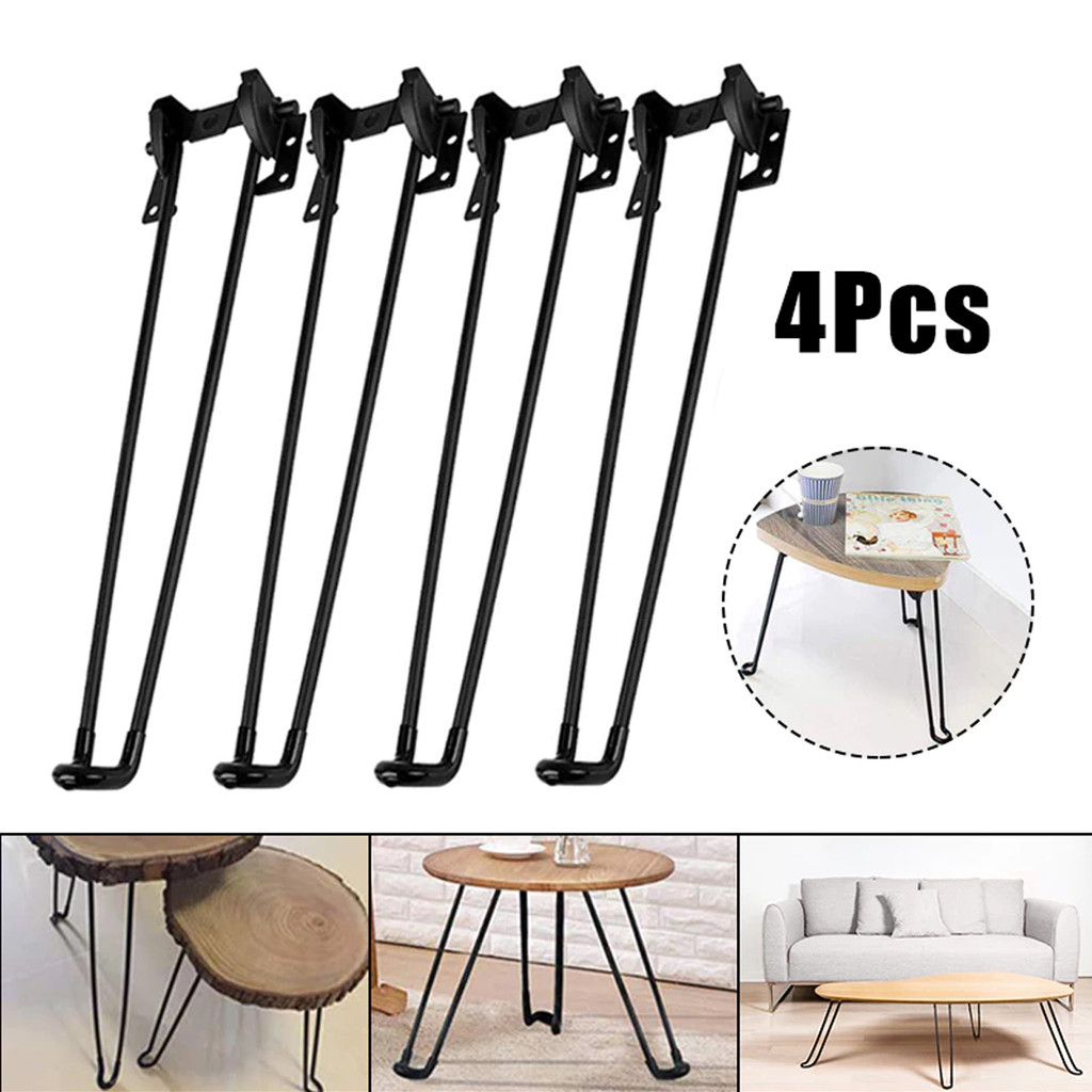 4PCS Foldable Hairpin Legs For Table Study Chair Metal Folding Table ...