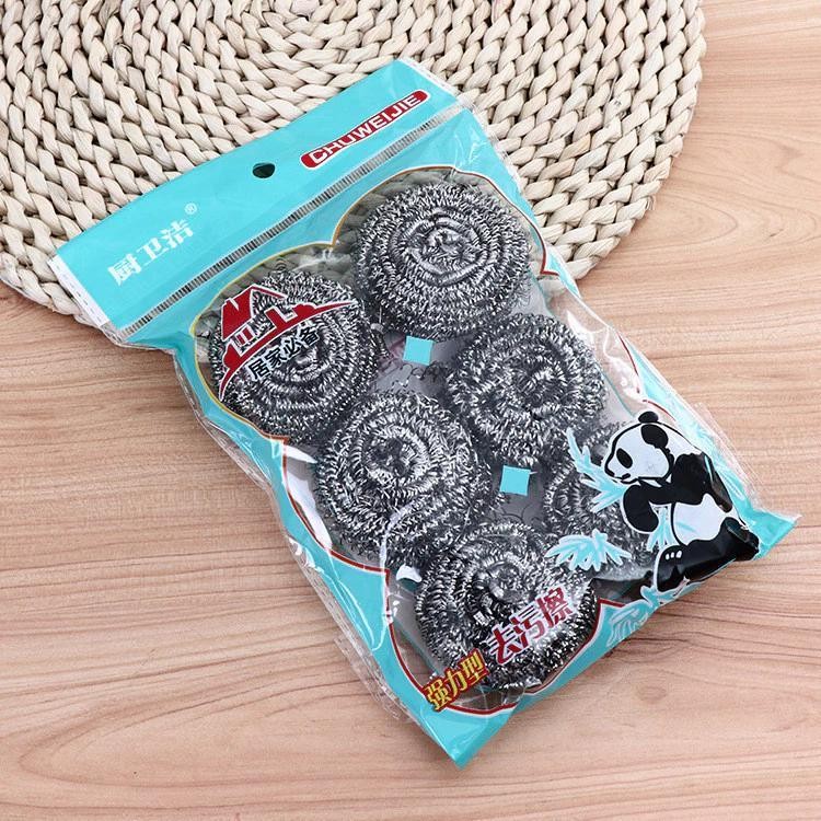 6PCS Premium Stainless Steel Scrubber Metal Scouring Pads Steel Wool ...