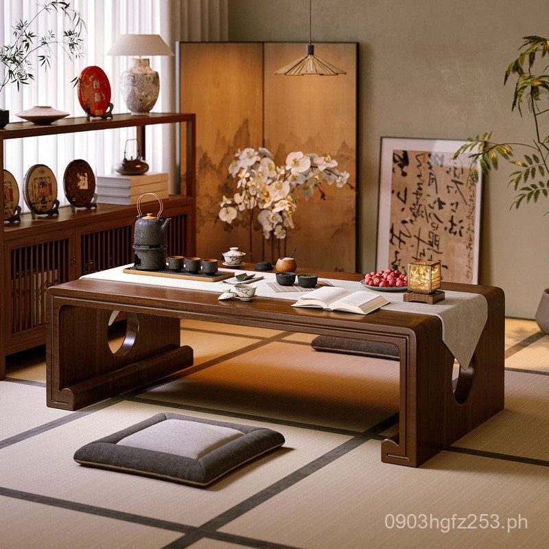 2024Solid Wood Home Balcony Tea Table Bay Window Small Tea Table ...