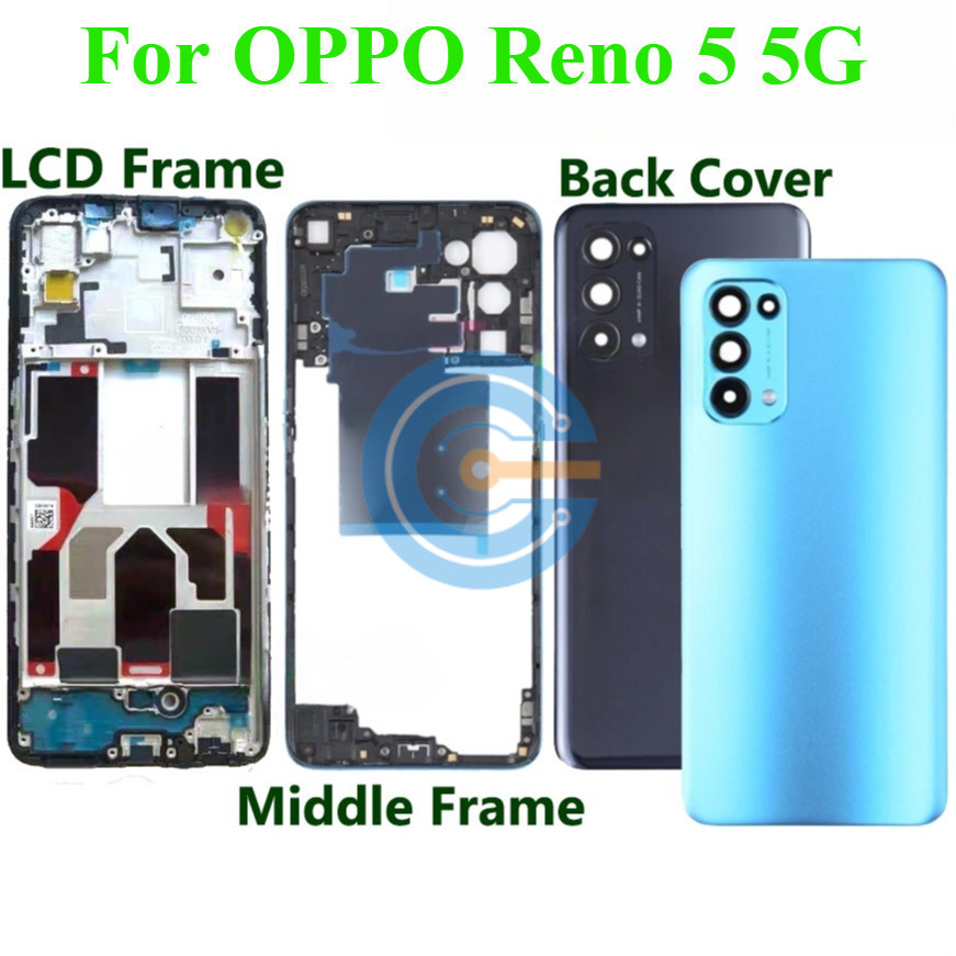 For OPPO Reno 5 5G Reno5 CPH2145 battery Cover Back Door LCD Front ...