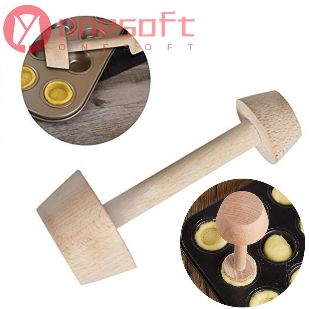 ONE-SOFTNESS Egg Tart Tamper Wood Eggtart Mold Pastry Pusher Kitchen ...