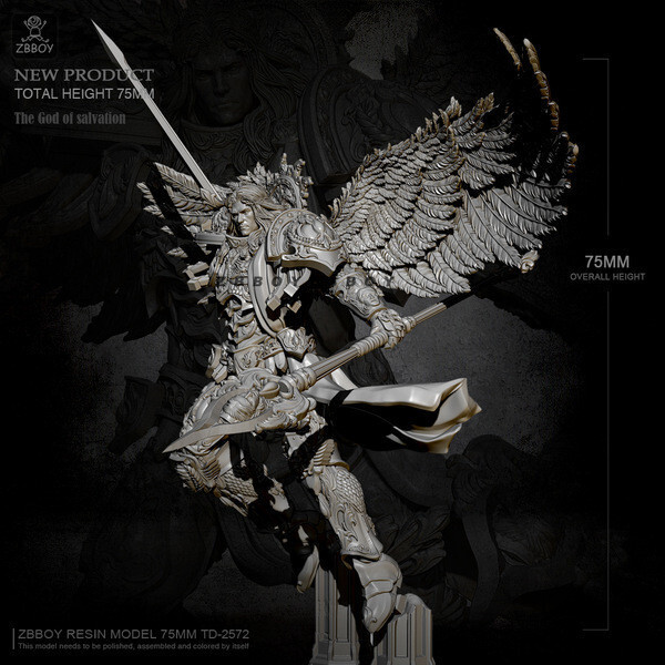 HOT DEALH75mm 1/24 ZBBOY Supervision General Resin Soldier White Model ...