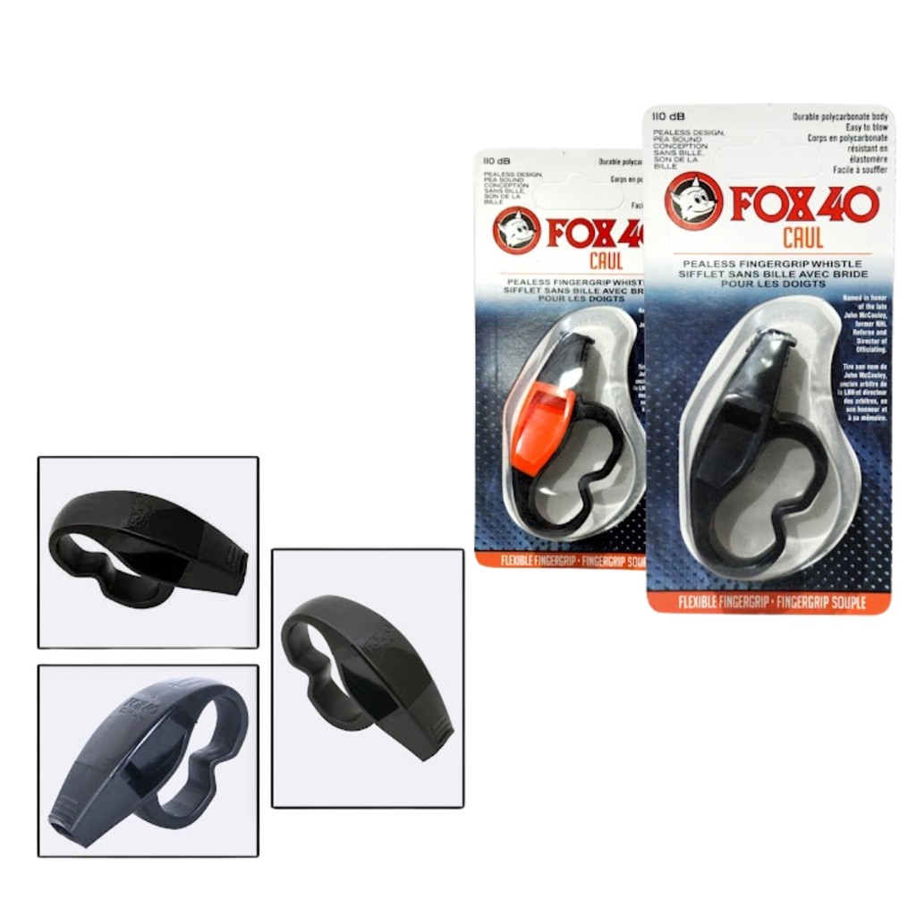 Fox 40 Caul Whistle with Finger Grip – Pro-Style, Pealess, Black Color ...