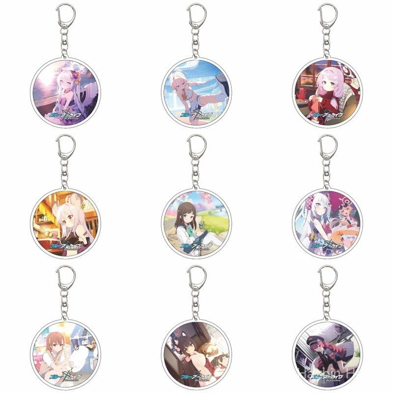 55MM Anime Blue Archive Keychain Hayase Yuuka/Ushio Noa/Tsukatsuki Rio ...