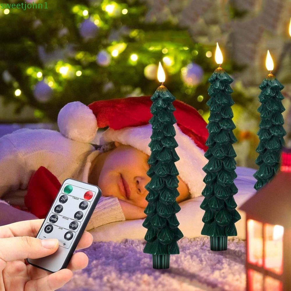 SWEETJOHN Christmas Tree LED Candles, Flameless Battery Operated ...