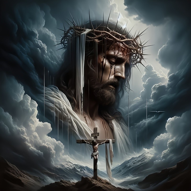 Jesus Christ Crown of Thorns and Cross 5D Diamond Painting Set ...